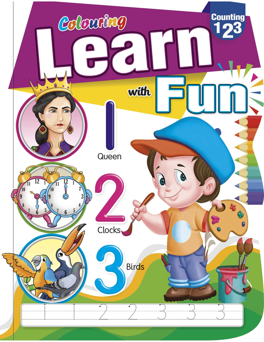 “123” Colouring Learn With Fun Colouring Book – Stationeria