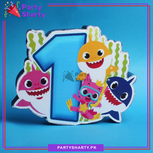 Numeric 1 Thermocol Standee For Baby Shark Theme Based First Birthday ...