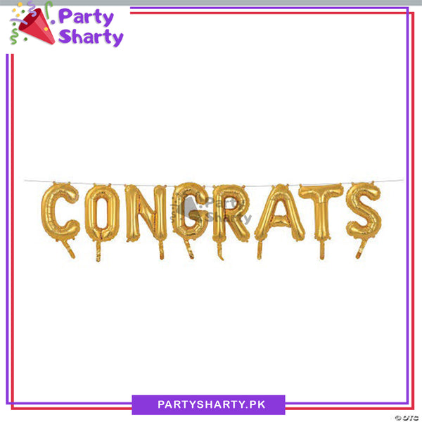Congrats Letter Foil Balloon Banner For Graduation Party Decoration an ...