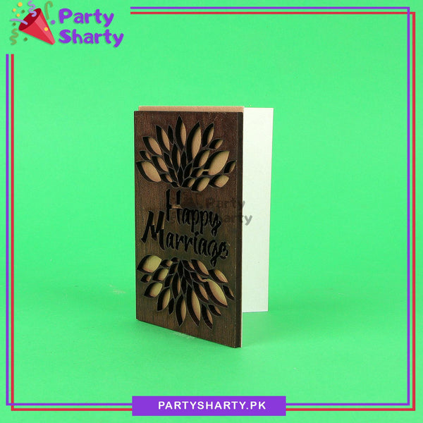 Happy Marriage Design Wooden Gift Tags Card For Gift Tagging and Packi ...