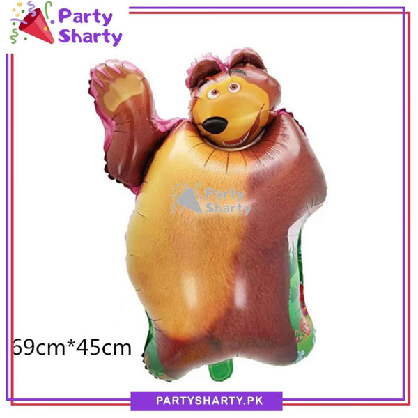 Masha Theme Bear Foil Balloon For Masha & The Bear Theme Birthday Part ...