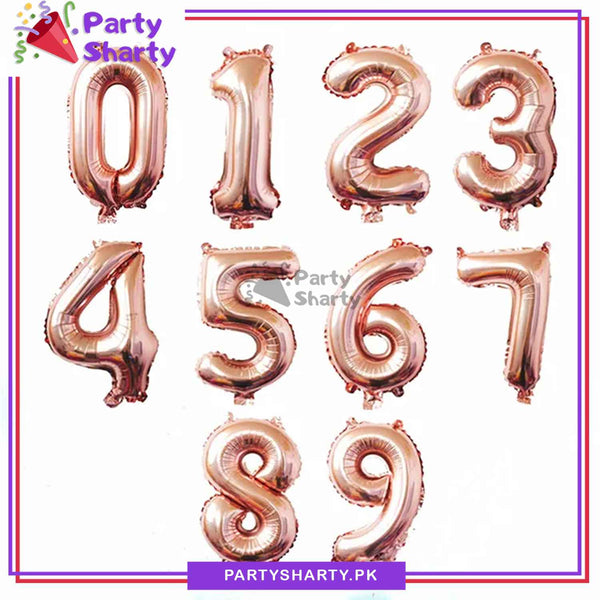 Rose Gold Number Foil Balloon - 32 inches for Birthday / Anniversary P ...