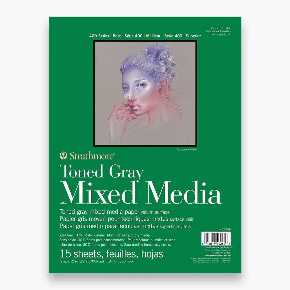 Strathmore Series 400 Mixed Media Pad 15 Sheets Toned Gray 300gsm ...