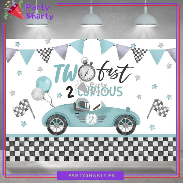 Two Fast 2 Curious Theme Panaflex backdrop For Racing Car Theme Birthd ...