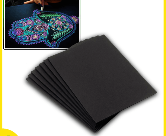 BLACK PAPER FOR SKETCH A4 SIZE 100GM PACK OF 50 SHEET – Stationeria
