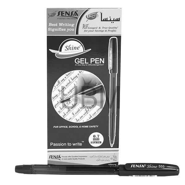 SENSA GEL PEN (SHINE) 555 BLACK (1 PCS) – Stationeria