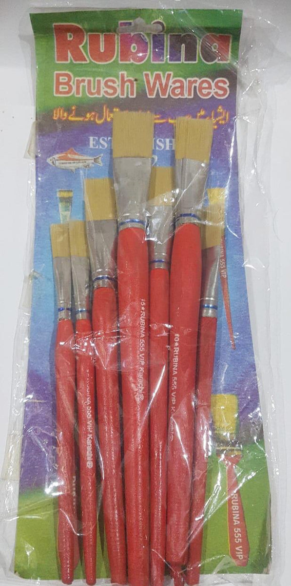Rubina Synthetic Hair Flat Brush Set of 7 pc – Stationeria